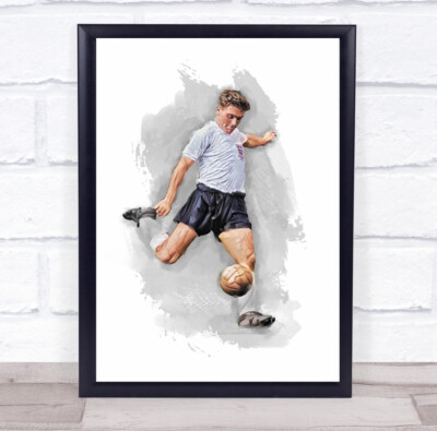 Footballer Duncan Edwards Football Player Watercolour Wall Art Print ...