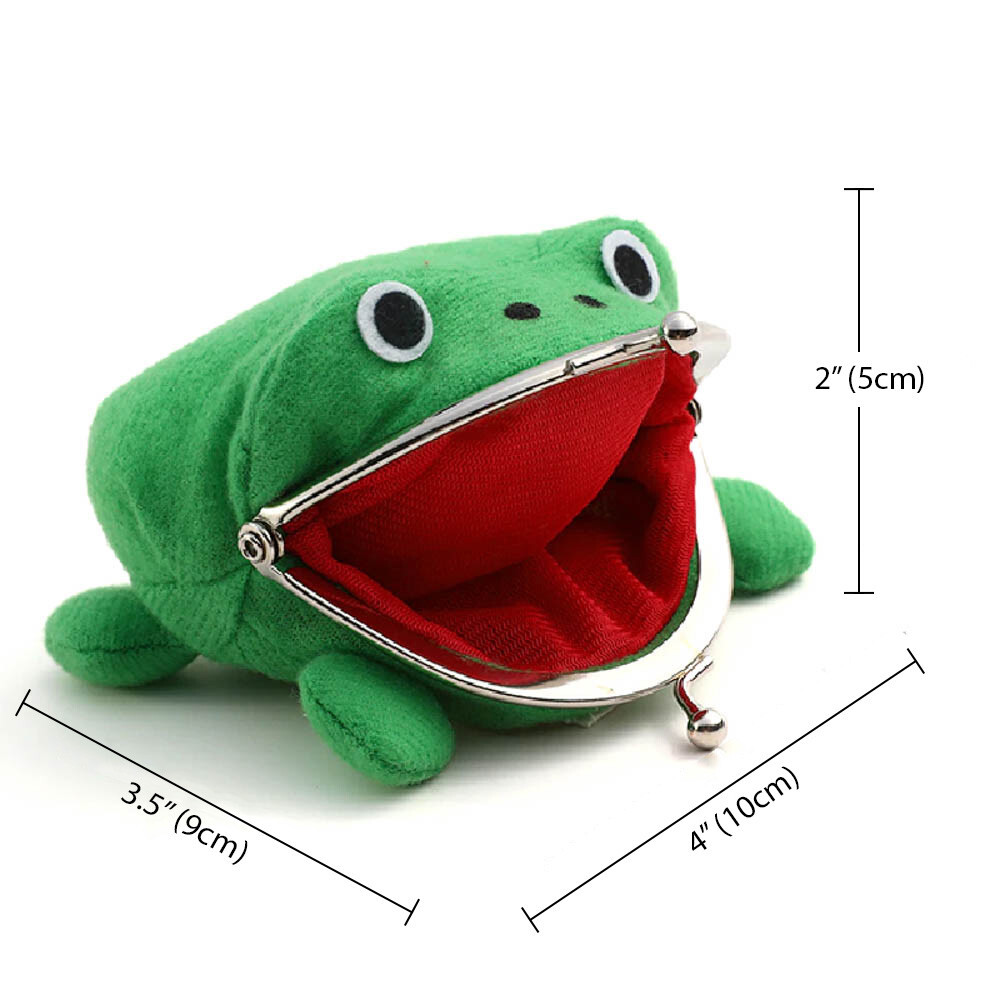 Cute Cartoon Animal Green Frog Coin Purse Coin Or Key Holder Wallet ...