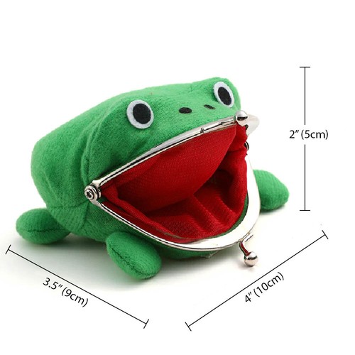 Cute Cartoon Animal Green Frog Coin Purse Coin Or Key Holder Wallet ...