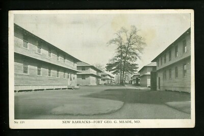 Military Base postcard Fort George G. Meade, Maryland MD New Barracks ...