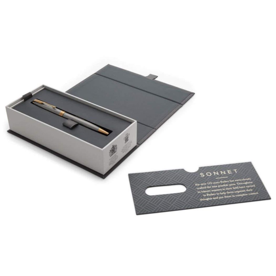 Parker Sonnet Prestige Ballpoint Pen Sterling Silver Ciselle New In Box ...