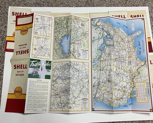 Vintage Shell Oil Road Maps Lot of 21 ~ Ohio CA Nevada Missouri Albany ...