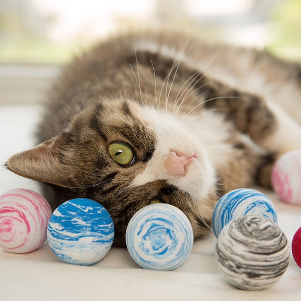 Bouncing Balls Small Rubber Bounce Balls Cat Chew Toys Sponge Balls ...