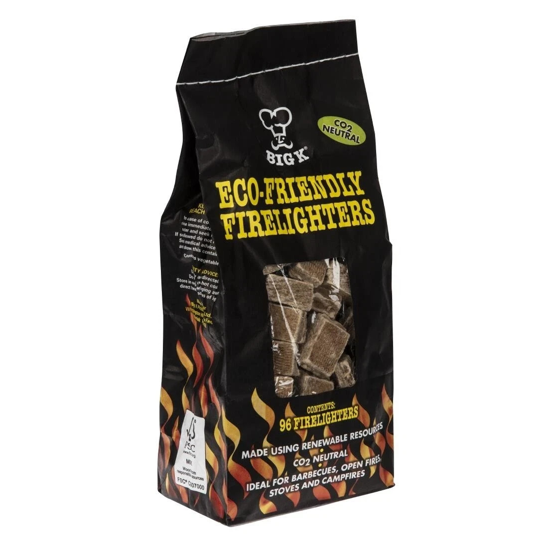 96 Eco Firelighters - FSC Recycled for Stoves, Barbecues, Log Burners ...