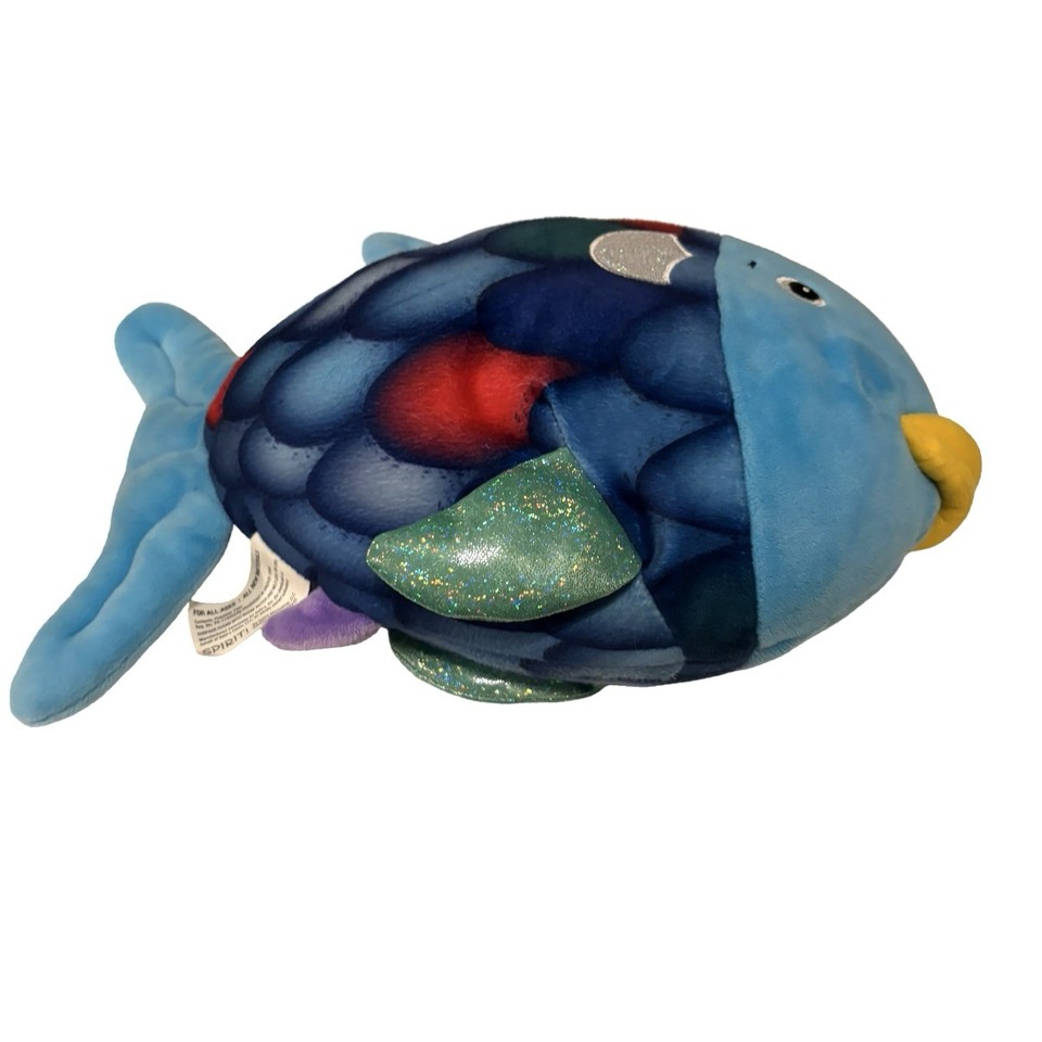 Kohl's Cares Rainbow Fish Plush Stuffed Toy Small Blue Sparkle Washable ...