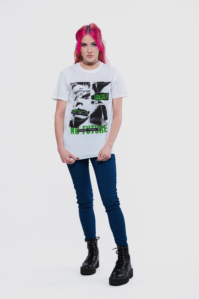 The Sex Pistols T Shirt No Future Band Logo new Official Mens White | eBay