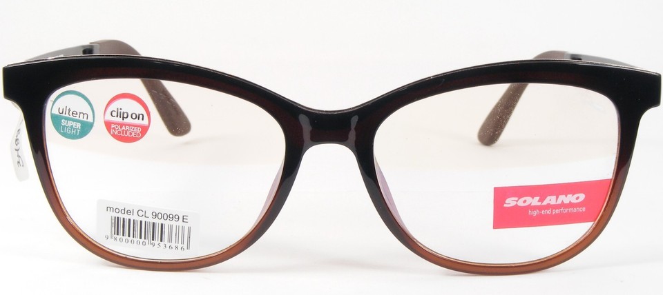SOLANO CL 90099 E Brown EYEGLASSES SUNGLASSES GLASSES B-MEMORY ULTEM 52 ...
