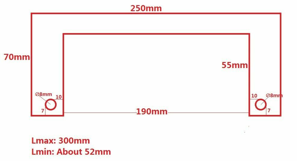 Custom made bellows for machine tools, width 250mm x height 70 mm x ...