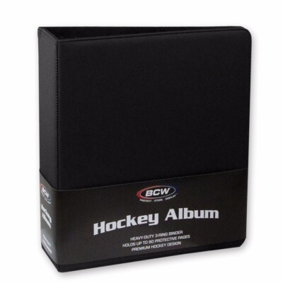 BCW Hockey Cards Album Premium Binder 3" Wide Holds 90 Pages 3 D Rings ...