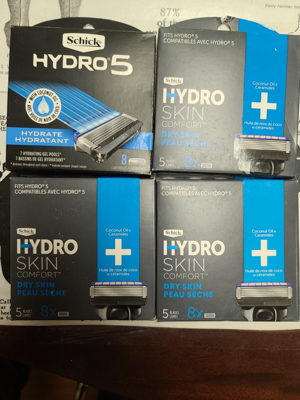 Schick Hydro 5 Hydrate Hydratant 4 Packs of 8 for 32 Cartridges Total ...
