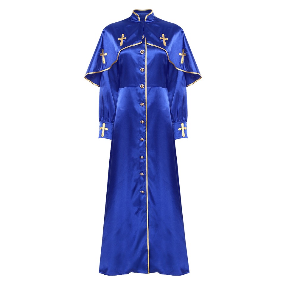 Women Minister Robe Cassock Style Choir Dress Theme Party Church Smooth ...