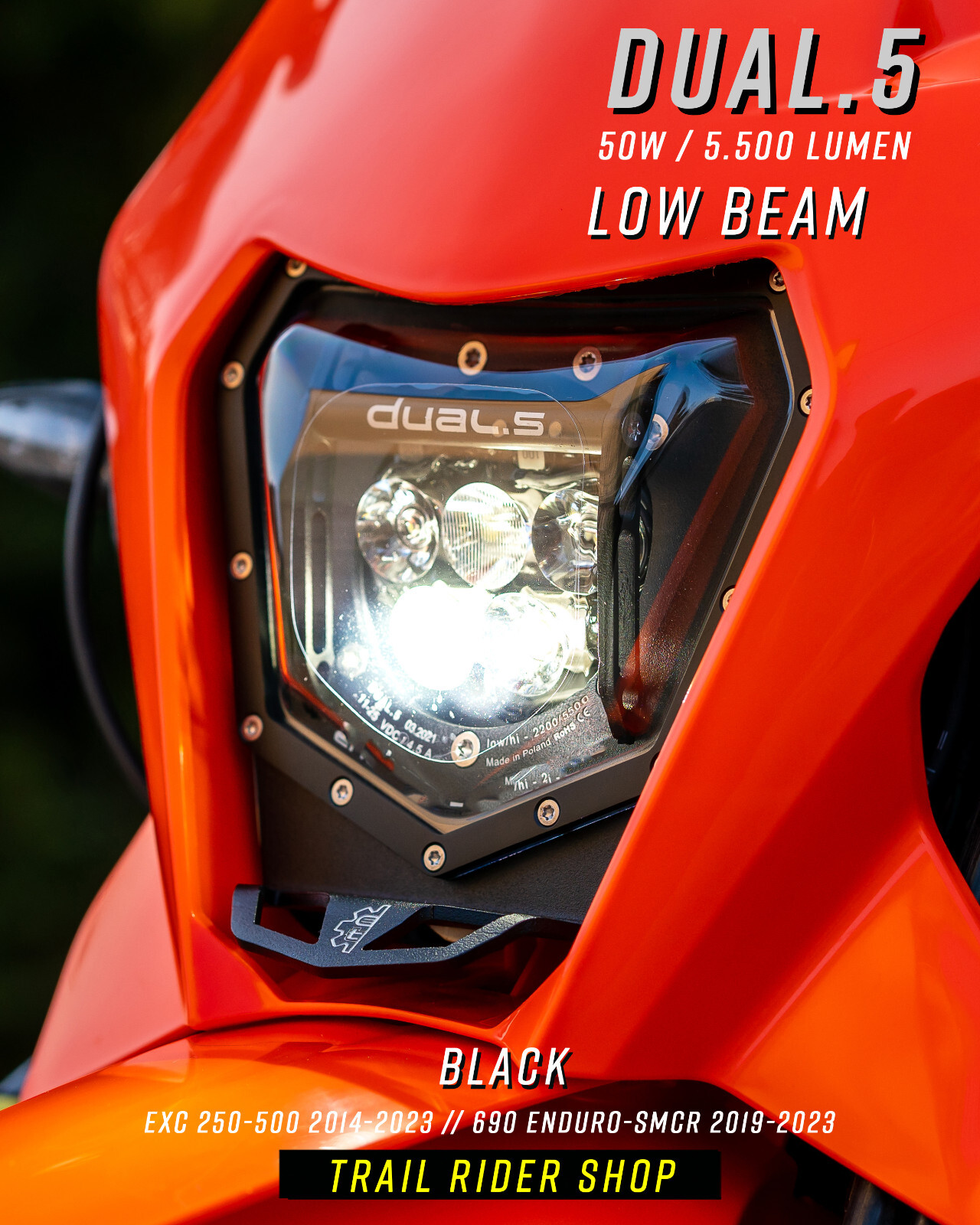 DUAL5 LED LAMP HEADLIGHT KTM 690 ENDURO SMCR RALLY ADVENTURE ADV 2019 ...