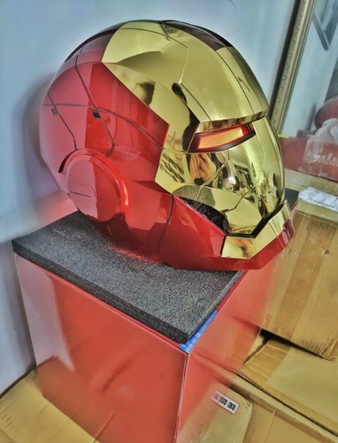 Auto King 1:1 Gold Electroplate Ver Iron Man MK5 Helmet Wearable Voice ...