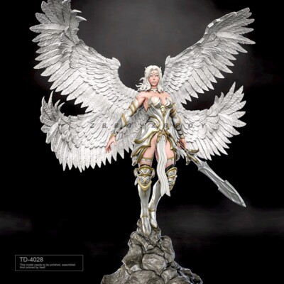 1/24 75mm Resin Figure Model Fantasy White Winged Angel Female War God ...
