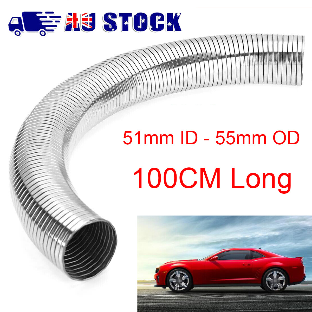 Flexible Exhaust Hose Stainless Steel Polylock Flex Pipe 2" Inch 50mm ...