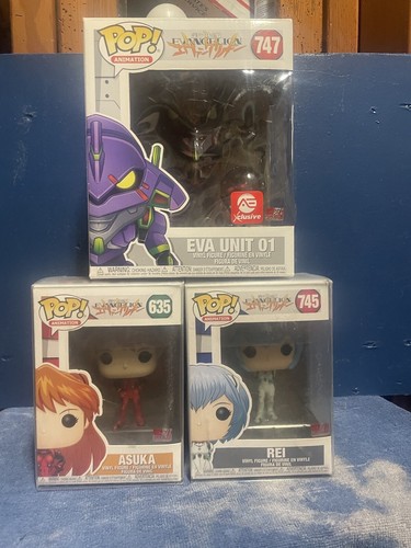 Funko Pop! Animation Lot Of 3 Evangelion #635 745 747 Asuka Rei Eva ...