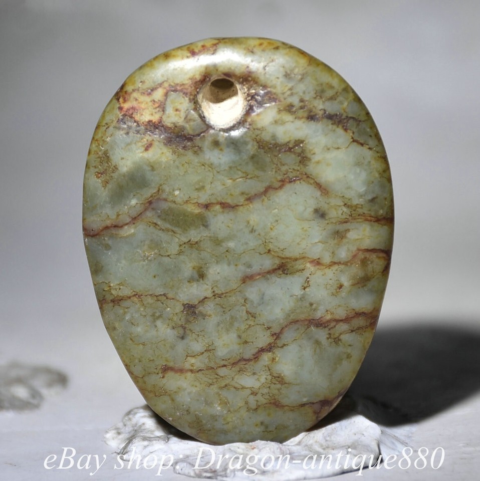 2" Chinese Hongshan Culture Old Jade People Human Mask Face Pendant ...