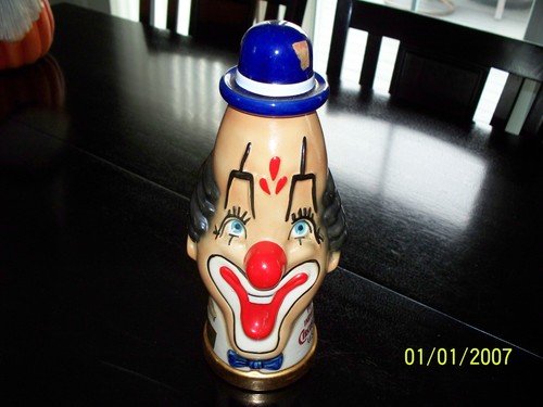 Clown Whiskey Decanter Circus City USA Peru, Indiana OLD MR BOSTON 1973 ...
