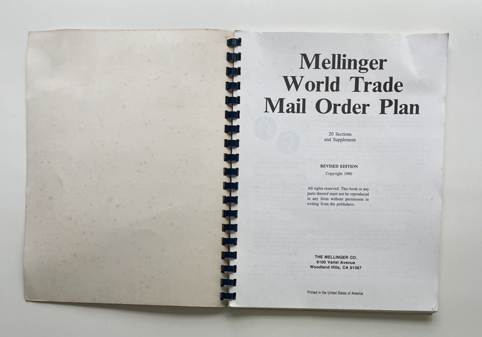 Mellinger World Trade Book 3 (1990) Business Plan Mail Order Import ...