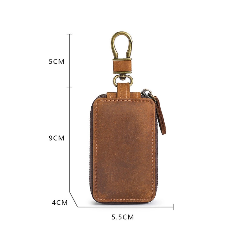 Leather Zipper Key Wallet Keychain Car Key Holder Case Pouch Bag Key ...