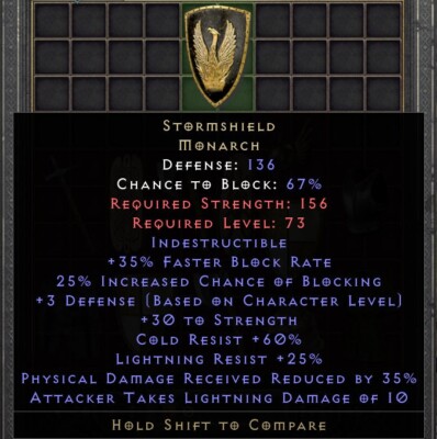 Diablo 2 Resurrected D2R NON-LADDER Stormshield Unique Monarch | eBay