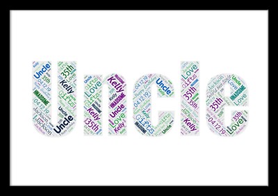 UNCLE NAME BIRTHDAY PERSONALISED AGE GIFT WORD ART PRINT PICTURE A4 A5 ...