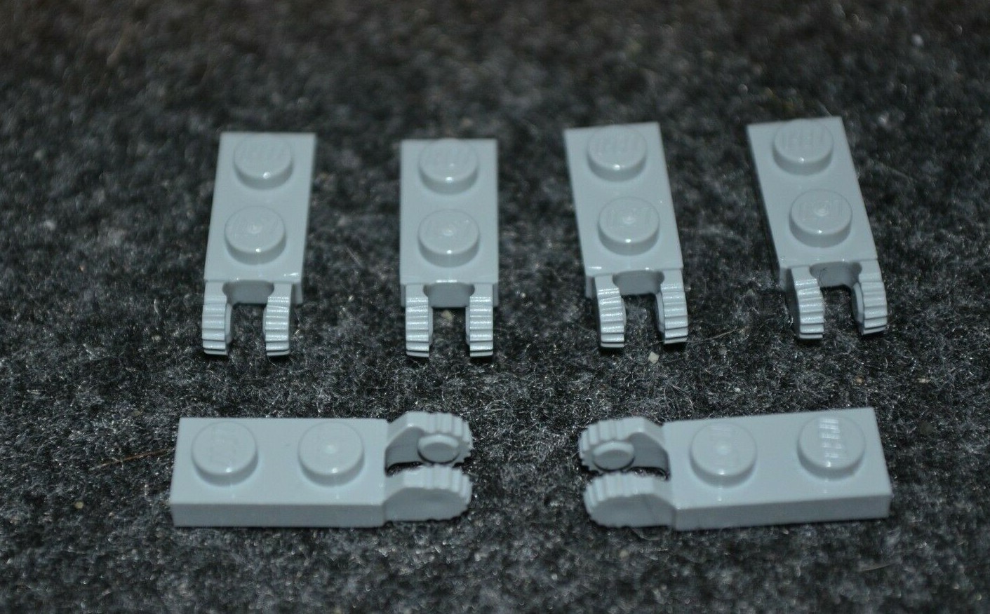 (6) 2x1 Light Gray Plate w/ Clicker / Ratchet Connector ~ Lego ~ NEW ...