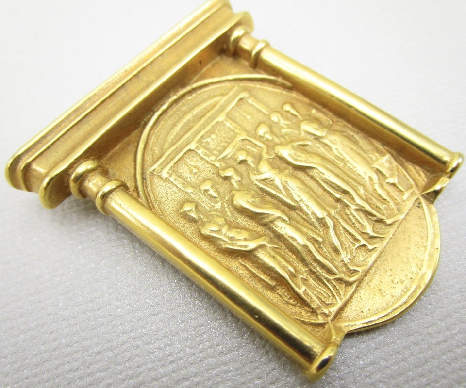 ELEGANT “JADED NEW YORK” MATTE GOLD TONE GRECO ROMAN FRIEZE DESIGN ...