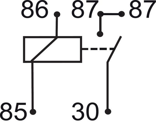 GEBE 990051 Mini Relay 12 Volts 40 Amps SPST Dual 87 Terminals - Made ...
