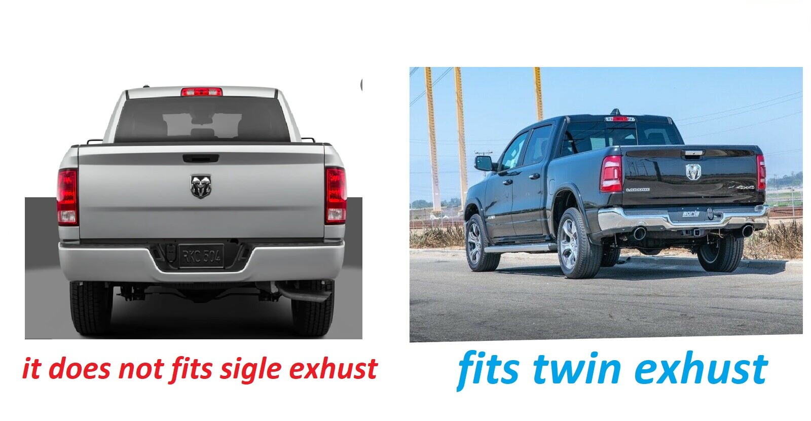 2019 2020 2021 2022 2023 2024 RAM 1500 CHROME 5 Inch exhaust tip ...