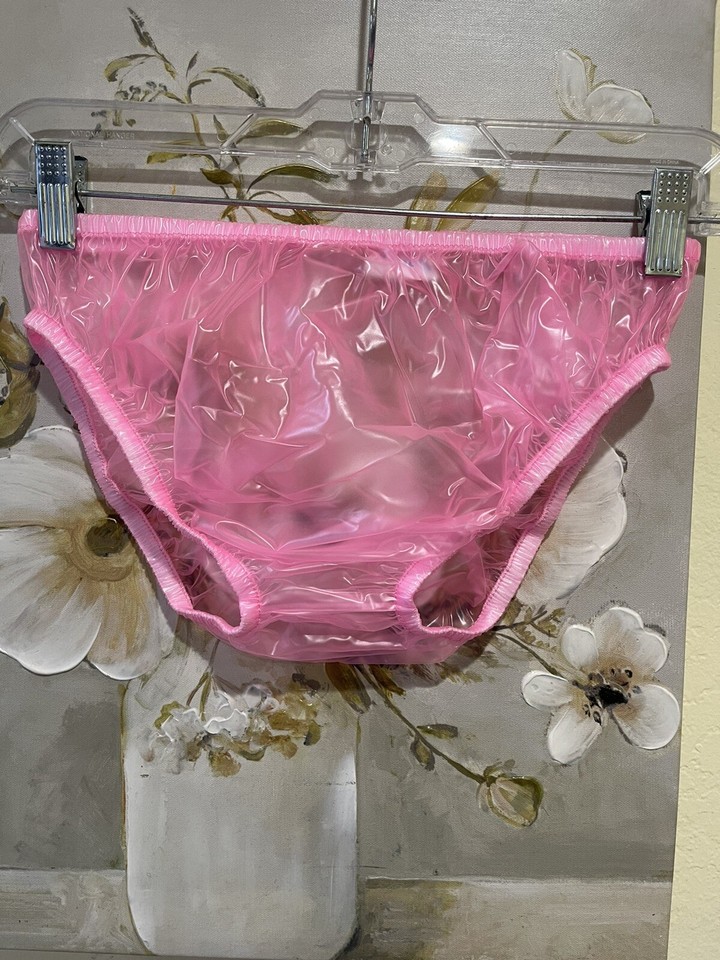 Soft Transparnt Pink Plastic Pants Low Cut Briefs, Size Extra Large ...