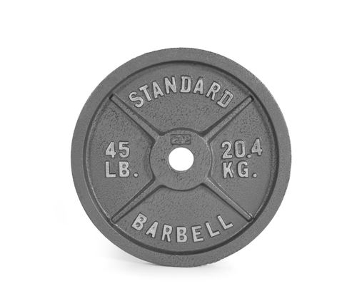 45-Pound Weight Plate Cast Iron Olympic Barbell Strength Fitness ...