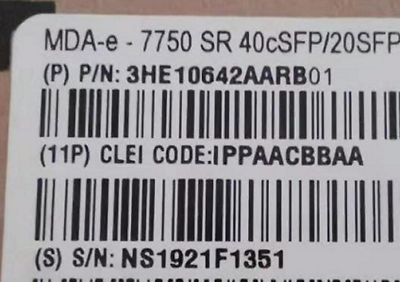 Alcatel-Lucent 3HE10642AA MDA-e-7750 SR 40cSFP/20SFP 40 PORT ...