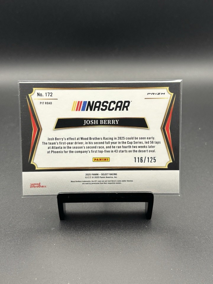 2025 Select Racing #172 Josh Berry Pit Road Maroon Prison 116/125 ...