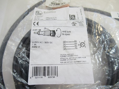 EVC707 IFM ELECT m12 4 pin, female straight 5m sensor cable | eBay