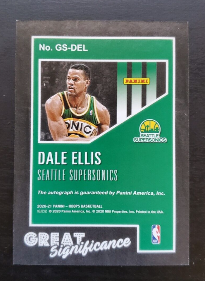 2020-21 Hoops Dale Ellis Great Significance Auto #GS-DEL Seattle ...