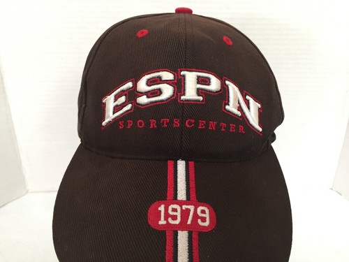 VTG 1979 ESPN Logo Advertising Brown Snapback Adjusta… - Gem