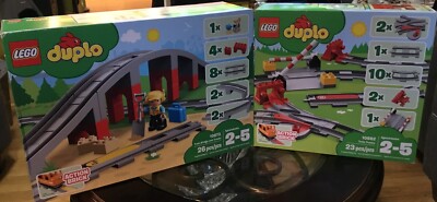 LEGO DUPLO: Train Bridge and Tracks (10872) & Train Tracks (10882) NEW ...