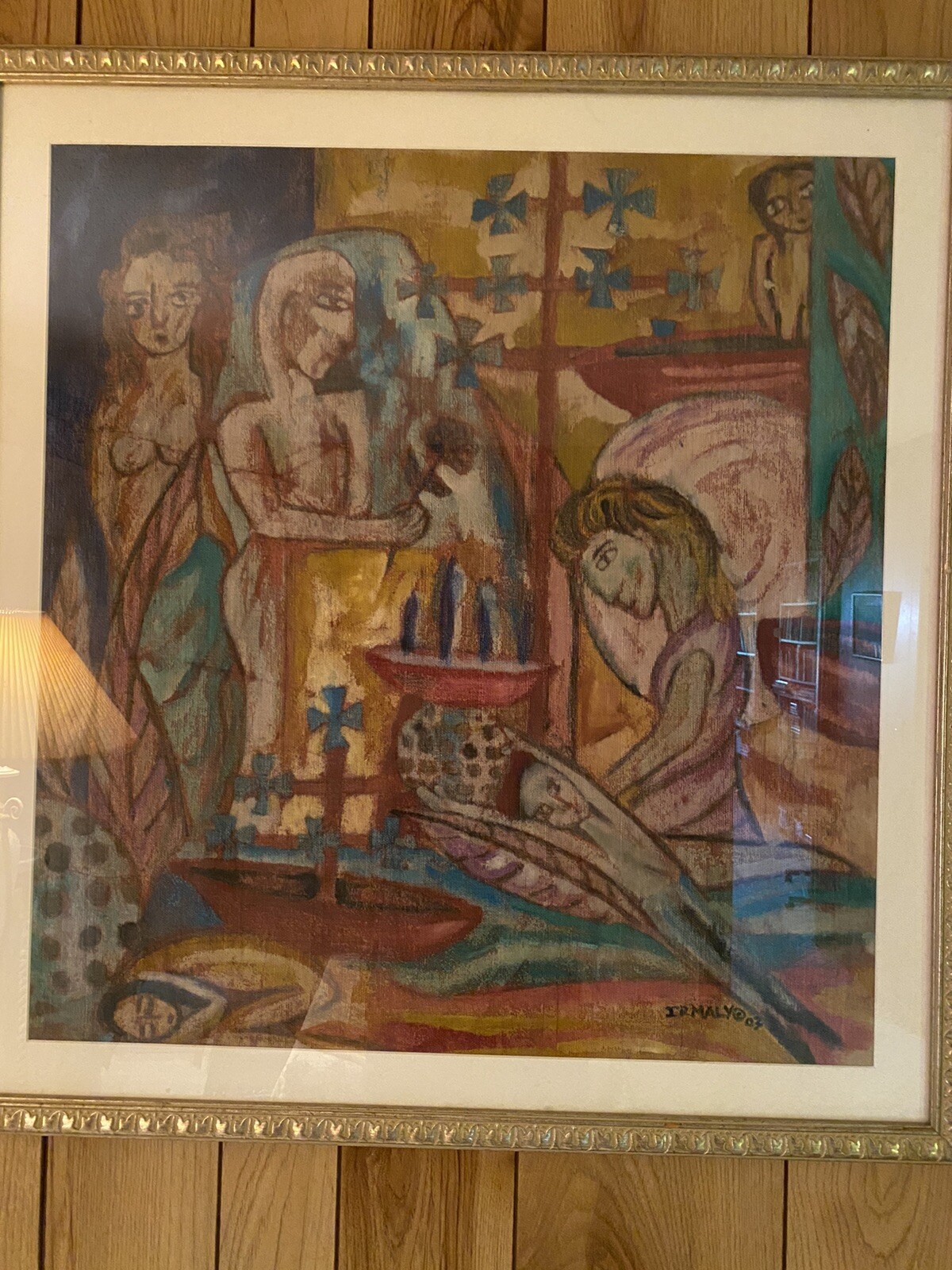 Original Painting created in 2003 by Irmaly Brackin comes with glass ...