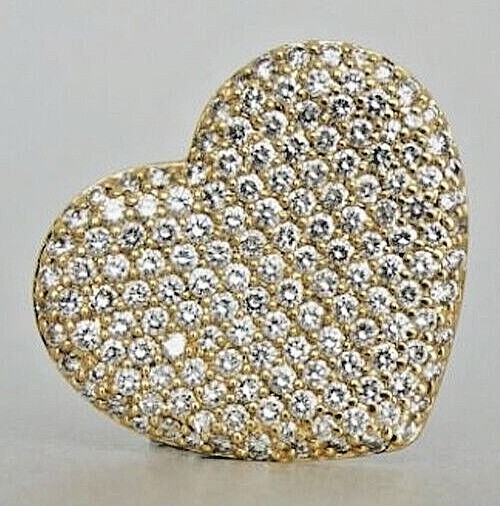 2.74ct Lab Created Diamond Women's Heart Shape Pendant 14K White Gold ...