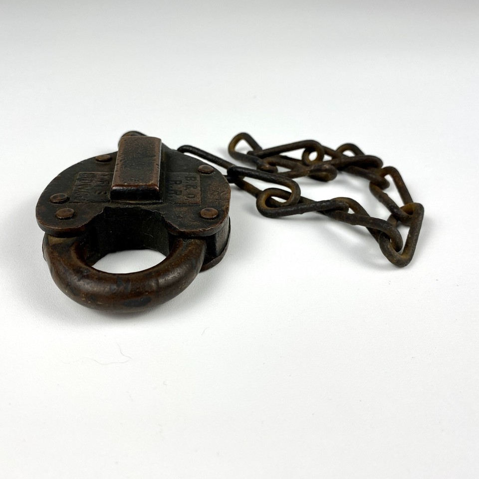 Antique Baltimore & Ohio Railroad Padlock Metal FS Hardware Heart ...