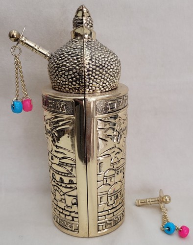 TORAH SCROLL SEPHARDI GOLD PLATED MINIATURE ON PAPER MISSING RIMONIM | eBay
