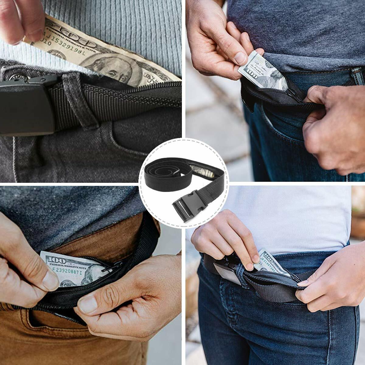 Secret Money Belt Hidden Wallet Running Belt Travel Safety Waist Holder ...