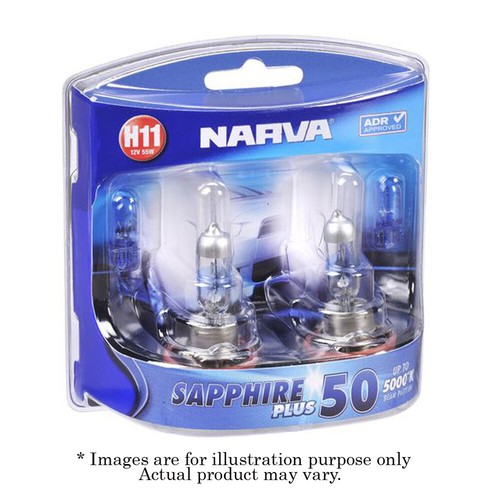 New NARVA H11 12V 55W Sapphire Plus 50 Globe 1year Warranty- 2 Piece ...
