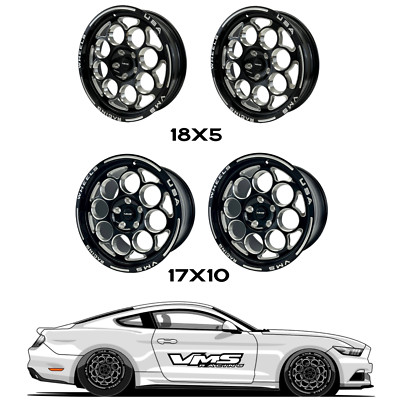 VMS RACING MODULO DRAG RACE RIMS WHEELS R 17X10 F 18X5 FOR 15-22 FORD ...