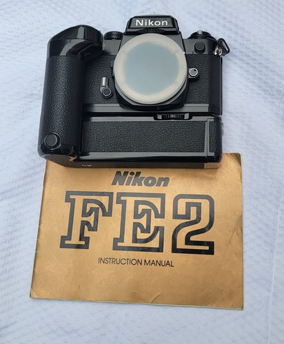 Nikon FE2 Black 35mm SLR Film Camera Body w/ DM-12 Excellent condition | eBay