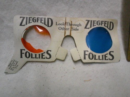 ZIEGFELD FOLLIES 1923 shadowgraph glasses used AS IS vintage OLD 3-D | eBay