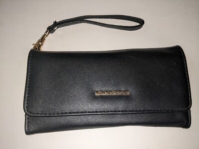 Rampage - Black Faux Leather Clutch Wallet Wristlet 8" x 5" | eBay