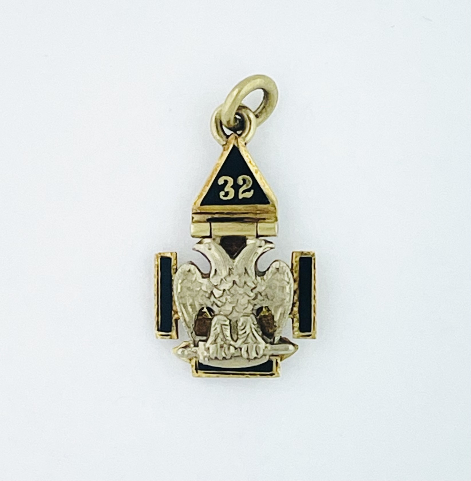 14k Masonic 32nd degree bi-fold double headed eagle p… - Gem