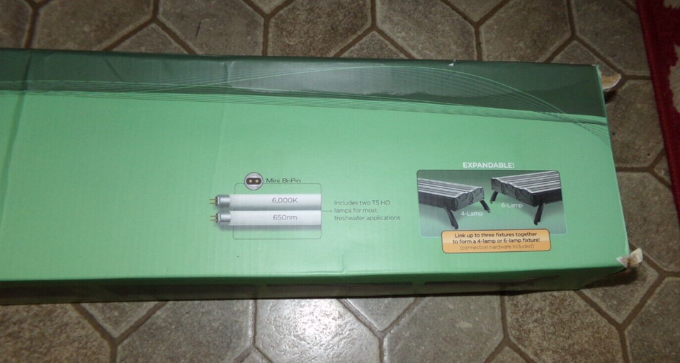 Aquatic Life 48" T5 HO Dual Lamp Freshwater Light Fixture Aquarium Fish ...